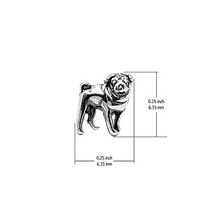 Boma Jewelry Sterling Silver Pug Dog Stud Earrings