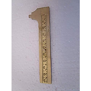 Handy Sliding Gauge Brass Vernier Caliper Ruler Measuring Tool Double Scales mm/inch Mini Brass Pocket Ruler : (100mm)