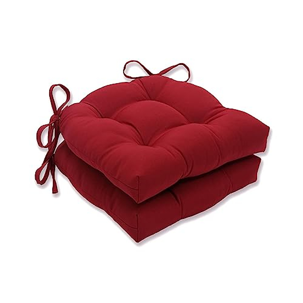 Pillow Perfect Outdoor/Indoor Pompeii Chair Pads, 15.5" x 14.5", 2 Pack,Red