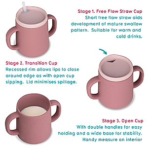TUM TUM 3 way Baby Trainer Cup, Designed with Feeding Specialist, 180ml (Pink)