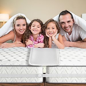 KOMFOTT 75” X 9” Bed Bridge, Twin to King Converter Kit, Adjustable Bed Mattress Connector with Strap, Twin Bed Gap Filler King Maker, Split King Bed Connector for Family Guests (Twin to King)