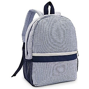 Toddler Backpack, Seersucker Gingham Kids Backpack for Boys and Girls, Preschool Kids Backpack, Lightweight Schoolbag for Child, Small(2-5 years)