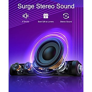 Computer Speakers for Desktop Monitor, LENRUE PC Speakers with Touch Colorful Lights, Volume Knob, USB Powered for Computer, PC, Laptop