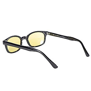 Original X-KD's Biker Shades Sunglasses Black Frames w/Yellow Lenses