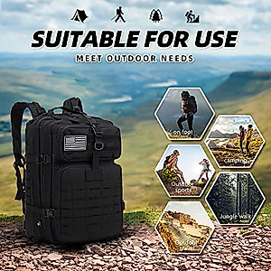 Lovelinks21 Hiking Daypacks Assault Backpack Waterproof Motorcycle Backpack Bug Out Pack Rucksack for Outdoor Hiking