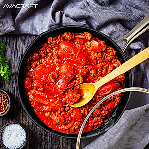 AVACRAFT Ceramic Nonstick Frying Pan with Lid, Egg Pan, Ceramic Nonstick Skillet, 100% PFOA, PTFE Toxins Free Cooking Pan, Best Ceramic Pans for Cooking (10 Inch Non-Stick Frying Pan)