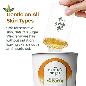 Nature’s Sugar Wax All-Purpose Sugaring Paste for Legs, Back, Arms, Chest - 35oz - Beginner-Friendly Sugar Wax Hair Removal for All Skin Types - Vegan & Cruelty-Free