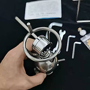 HATALK 2023New Hand Popcorn Machine Home,Mini Hand Cranked Popcorn Machine,304 Stainless Steel Food Grain Amplifier,Retro,Hand Crank, Heating Slow Boost with Pressure Gauge Suitable