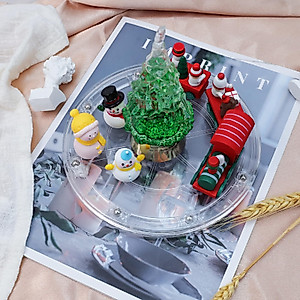 MY MIRONEY Heavy Duty Lazy Susan Turntable Organizer 7" Clear Acrylic Rotating Swivel Stand with Steel Ball Bearings for Spice Rack Cake Decorating TV Laptop Pack of 2