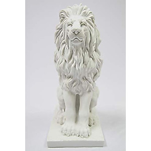 15" Sitting Down Aggressive Lion Statue Figurine Figure Vittoria Collection Made in Italy Indoor Outdoor Garden