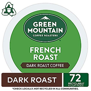 Green Mountain Coffee Roasters French Roast, Single-Serve Keurig K-Cup Pods, Dark Roast Coffee, 72 Count (6 x 12 count boxes)