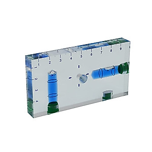XMLEI Transparent cuboid high precision T level integrated small household magnetic level bubble level（95X51X13mm） (g549810)