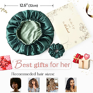 YANIBEST Double Layer Satin Bonnet Silk Bonnet Adjustable Hair Bonnet for Sleeping Hair Bonnets for Women Curly Natural Hair