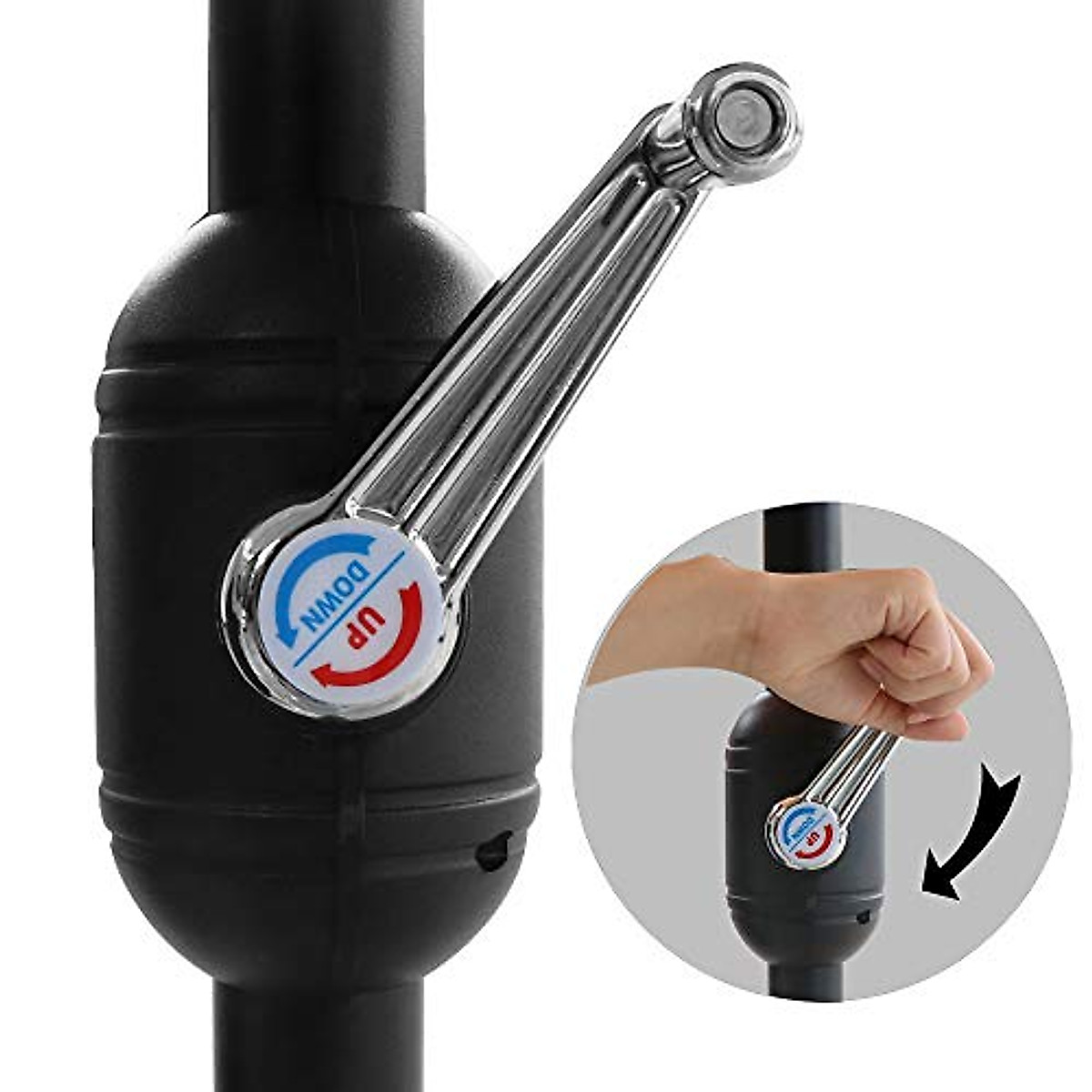 KAHOO Outdoor Patio Umbrella, 9FT Large Size Table Umbrella with Crank Handle & Sturdy Ribs, Summer Market Umbrella for Garden, Pool, Beach, and Lawn, Green