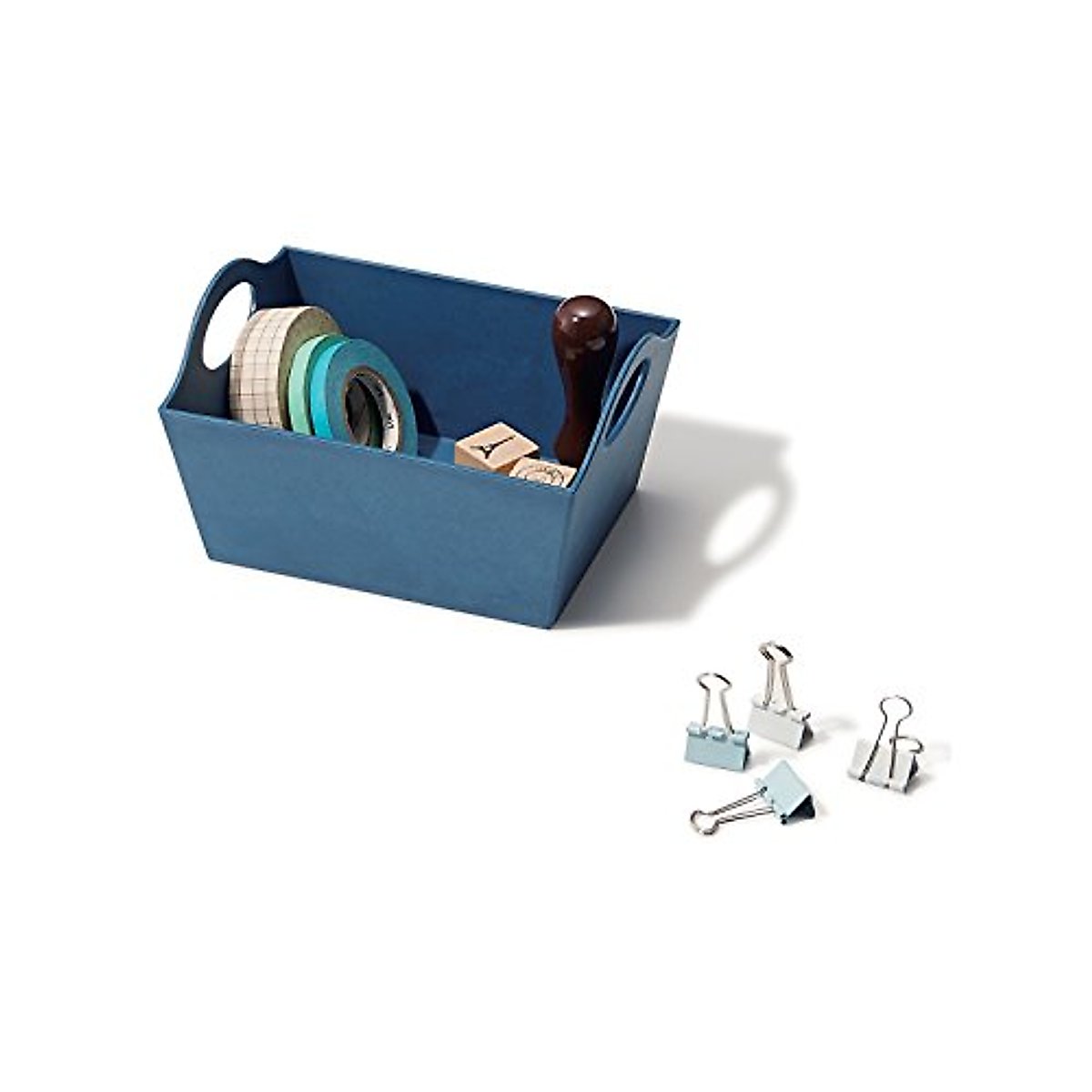 like-it EPE-23 Small Storage Mini Basket, Small, Set of 3, Paper Mix, Blue, Approx. Width 5.8 x Depth 4.4 x Height 3.2 inches (14.8 x 11.1 x 8.1 cm)