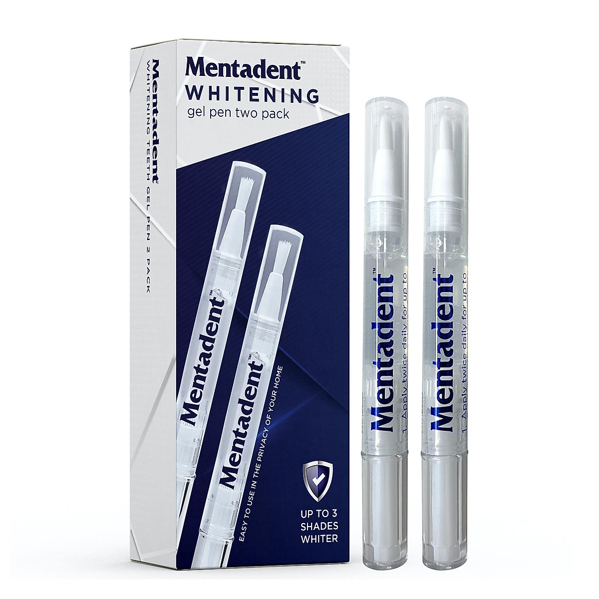 Mentadent Teeth Whitening Gel Pen for Sensitive Teeth, Pack of 2 Easy to Use Teeth Whitener | Dental Products for Beautiful Bright White Teeth & Smile