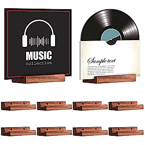 10 Pcs Vinyl Record Shelf Wall Mount Wood Wall Record Holder Vinyl Record Shelves Record Album Display Holder for LP CD Book Art Storage Vintage Home Decor (Deep Brown)