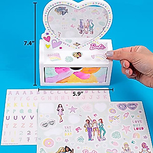 Barbie Paint Your Own Jewelry Box, Customize A Heart-Shaped Vanity & Jewelry Box with Acrylic Paints, Create 5 Pieces of Jewelry, 100+ Charms & Beads, Bead Kit for Kids Ages 5, 6, 7, 8