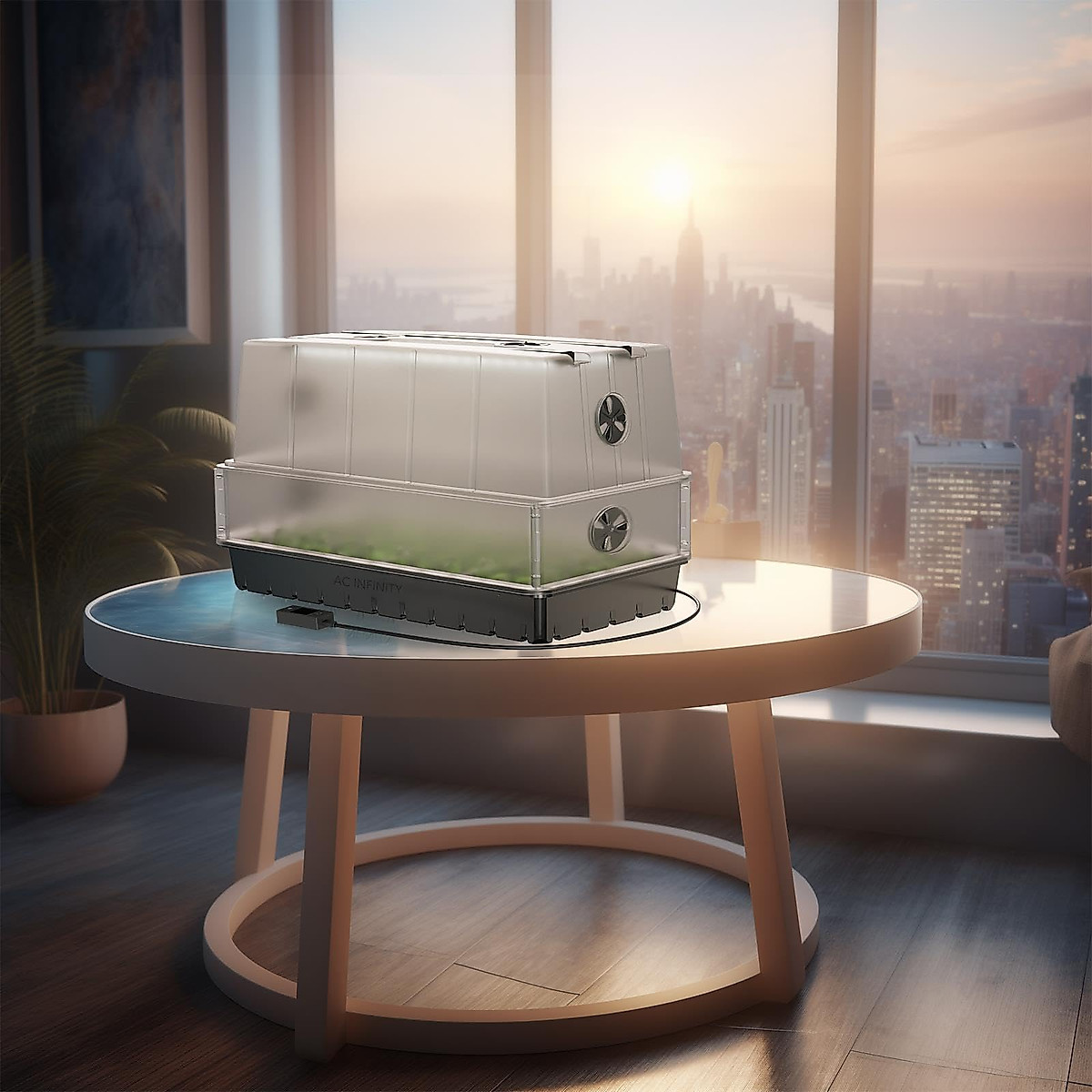 AC Infinity Heavy Duty 3mm Thick Humidity Dome with Height Extension, Germination Kit with LED Grow Light Bars, Sturdy Drip Tray, 6x12 Cell Tray for Indoor Gardening, Seed Starting, Cloning Plants