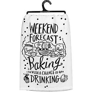 Primitives by Kathy 38012 LOL Made You Smile Dish Towel, 28 x 28-Inches, Weekend Forecast