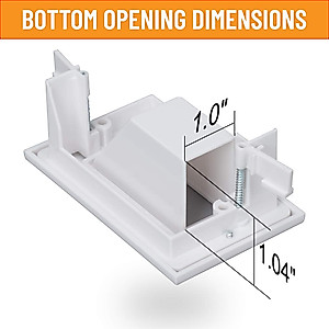 Recessed Cable Wall Plate 4 Pack Integrated Mounting Bracket, Bottom Opening Wall Plate Cable Pass Through for Speaker Wires, Coaxial Cables, HDMI Cables and Networking Cables WI1009-4