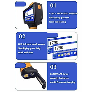 Inkjet Label Printer, Handheld Inkjet Printer for Barcode (US Plug)