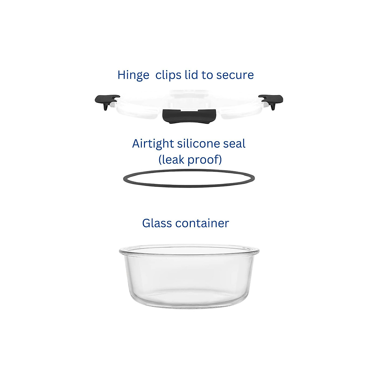 24-Pcs glass food containers set(12 Airtight, Freezer and Microwave Safe Food Storage Containers and 12 Lids), Glass Meal Prep Containers,BPA-free. Microwave,freezer,oven and Dishwasher safe.