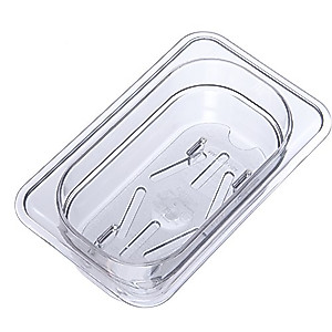 Carlisle FoodService Products CFS 1033507 TopNotch Polycarbonate Drain Shelf, 5" Length x 2.38" Width x 5/8" Height, Clear, For One-Ninth Size Food Pan (Case of 6)