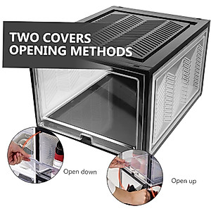 EXQUIMEUBLE 2pcs Boxes Foldable Shoe Box Sneakers Shoe Stand Shoes Shoe Containers Shoe Rack Organizer Shoe Rack for Closet Shoe Boxes with Lids Shoe Storage Clamshell Plastic Large Showcase