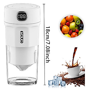 Aldeepo Portable Coffee Grinder and Blender Smoothies with 12Oz BPA Free Personal Travel Cup, Durable Stainless Steel Mix Blender with Metal Coffee Filter, USB Rechargeable(White)