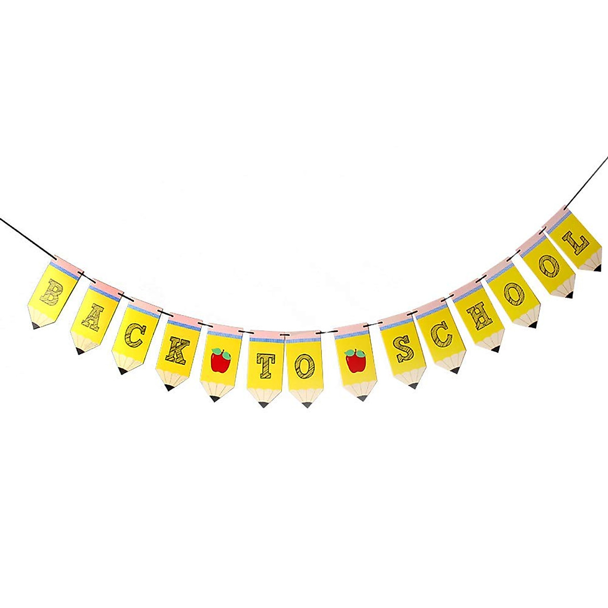 BinaryABC Back to School Bunting Banner,First Day of School Sign,First Day of School Decoration Supplies