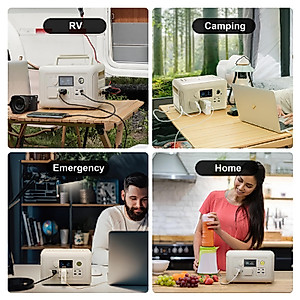 ALLPOWERS R600 BEIGE 299Wh 600W Portable Power Station, LiFePO4 Battery Backup with UPS Function, 1 Hour to Full 400W Input, MPPT Solar Generator for Outdoor Camping, RVs, Home Use