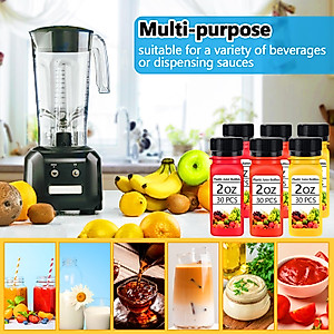 Haawooky 30PCS 2oz Small Plastic Shot Bottles with Caps,Reusable Clear Juice Containers,Empty Plastic Containers with 10 Funnels for Ginger Shots,Liquids,Beverages