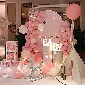 5 inch Pastel Pink Balloons, 100 pcs Mini Macaron Pink Light Pink Latex Balloons for Birthday Wedding Baby Shower Party Decorations (Pastel Pink)