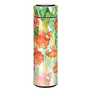 CaTaKu Watercolor Flower Water Bottle Insulated 16 oz Stainless Steel Flask Thermos Bottle for Coffee Water Drink Reusable Wide Mouth Vacuum Travel Mug