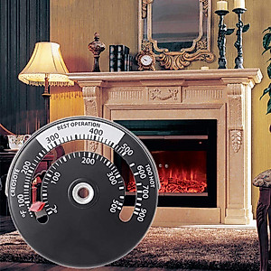 GUSENG Magnetic Stove Flue Pipe Fan Fireplace Thermometer Multi Fuel Efficiently Woodstove Woodburner Stove Pipe
