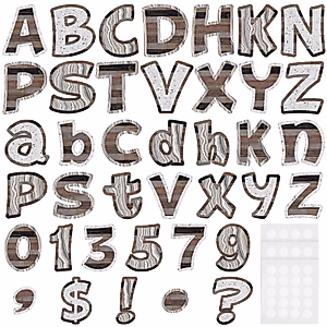 108 Pieces Bold Block Letters Combo Pack Farmhouse Bulletin Board Letter Rustic Paper Letter Cutouts Alphabet Number Punctuations Home Sweet Classroom Decor for Teacher Office Home Wall Decorations