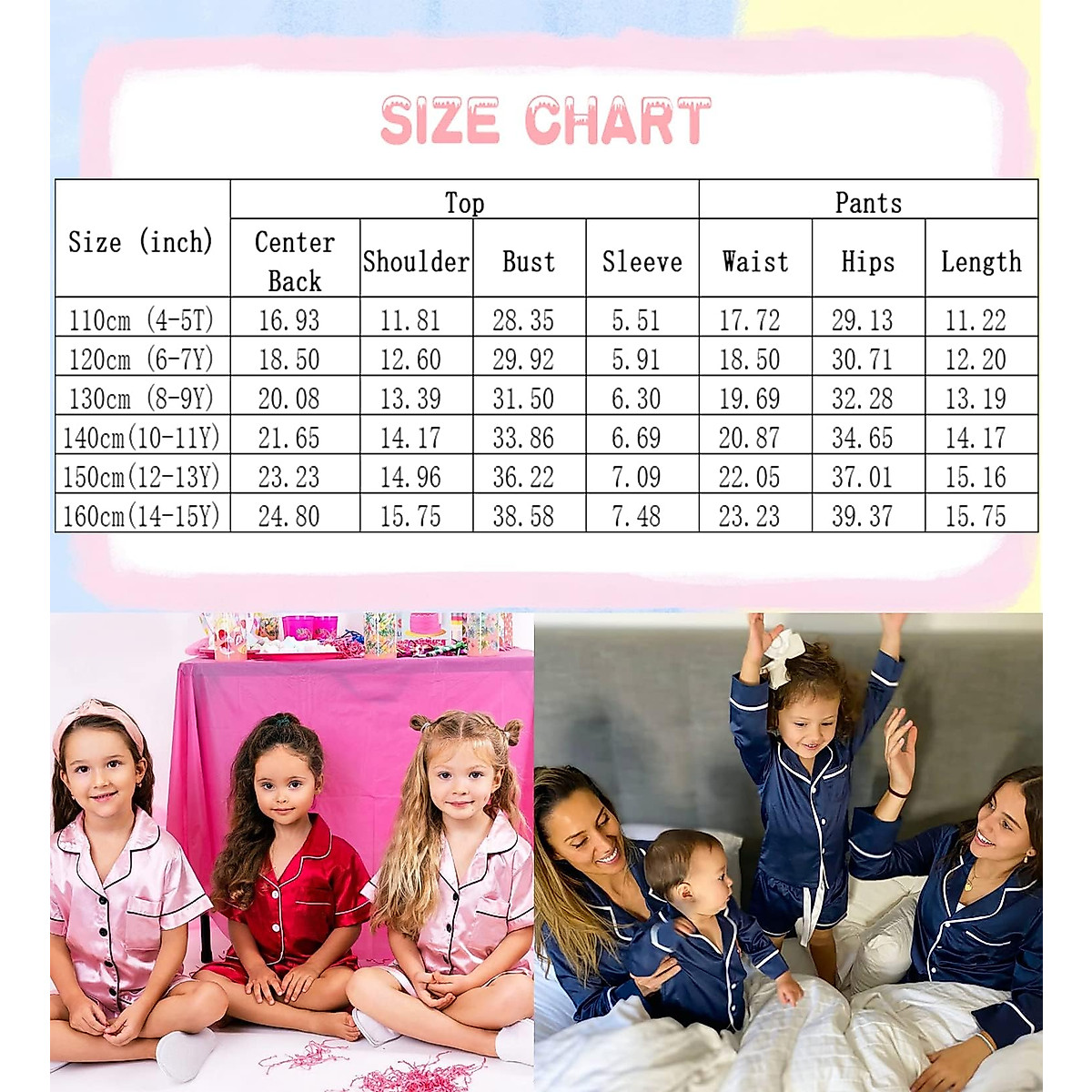SWOMOG Kids Satin Pajamas Sets Girls Boys Button-Down Pjs Short Sleeve Silk Nightwear 2 Piece Lounge Sets Pink