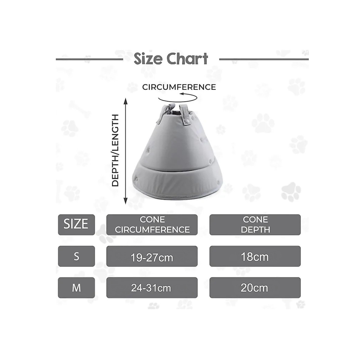 Florez Soft & Foldable Recovery Cone for Pets: Cats & Dogs EasyClean Design Small & Medium (Medium), Grey