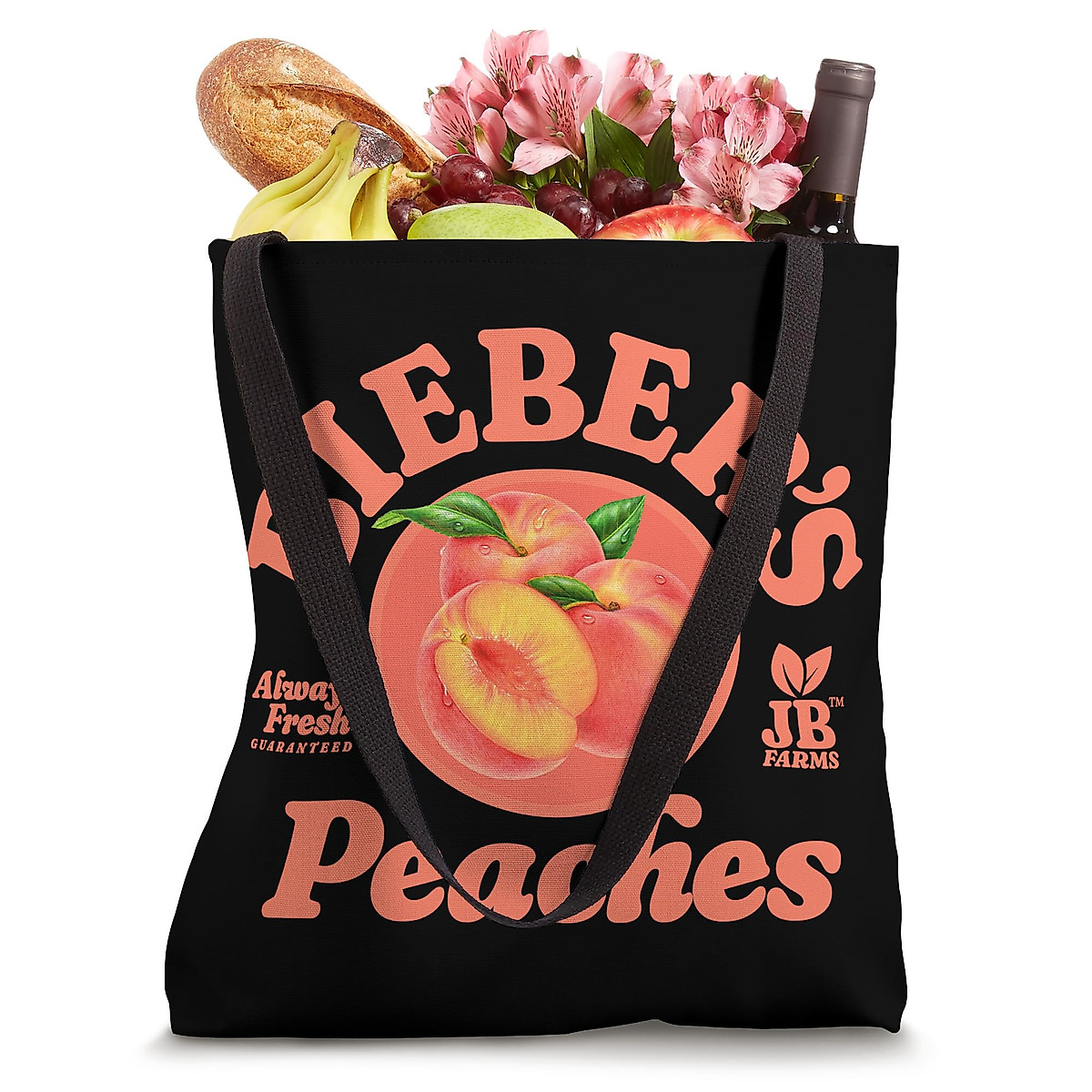 Official Justin Bieber Peaches Black Tote Bag