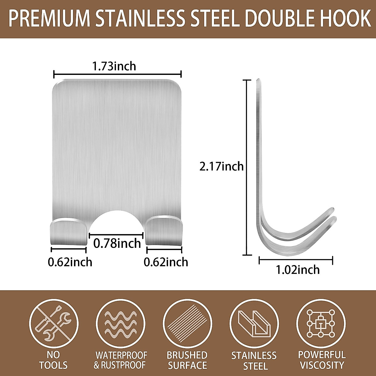 klasit Razor Holder for Shower,Silvery Stainless Steel Razor Holder, Waterproof Self-Adhesive Shaver Holder,Simple Installation,Hanger Hooks for Bathroom or Kitchen Organisation