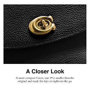 COACH Polished Pebbled Leather Cassie Crossbody 19, B4/Black, One Size