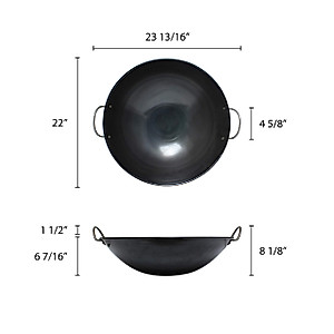 Thunder Group Curved Rim Wok, 21-1/2-Inch