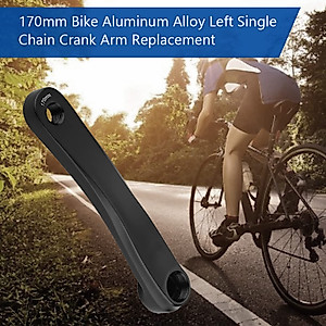 Bicycle Crank Arm, 170mm Bike Crank Leg Left Aluminum Alloy Single Chain Speed Crankset Replacement Accessory for Electric Hybrid Mountain Folding Commuter Road Exercise Repair Square Rhombic Hole