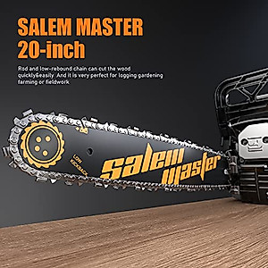 SALEM MASTER Gas Chainsaw 20-Inch Powered Chain Saws 54.6CC 5518S Petrol Chainsaw 2-Cycle for Trees and Wood Cutting