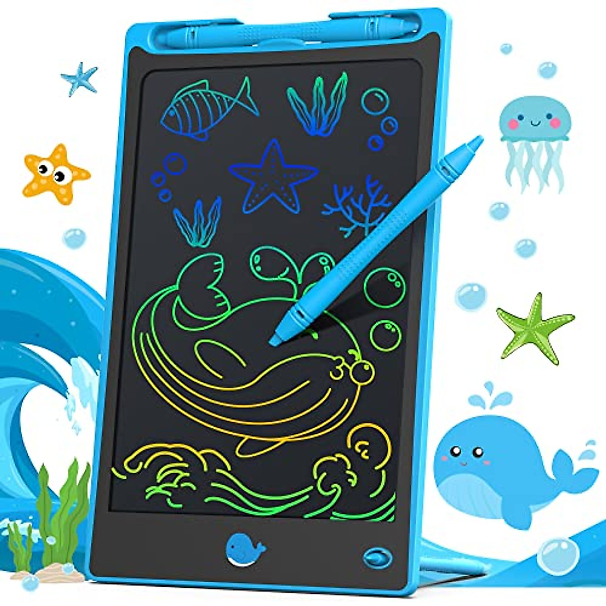 Hockvill LCD Kids Writing Tablet, Learning Toys for 2 3 4 5 6 7 Year Old Girls Boys, 8.8 Inch Doodle Board for Toddlers, Reusable Electronic Drawing Pad, Birthday Gift for Children
