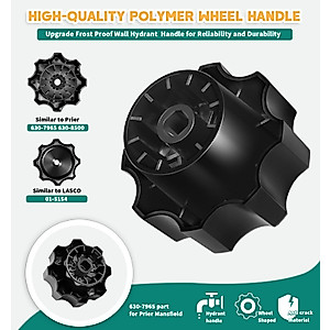 Camoo 630-7965 Wall Hydrant Handle & Screw Repair Kit for Prier/Mansfield Style Frost Proof Wall Hydrants 500 400 300 Series, Wheel Shaped Outdoor Faucet Handle