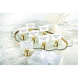 Kate Aspen Gold Kissing Bells Place Card/Photo Holder, Set of 24