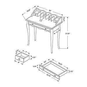Monarch specialties , Traditional Desk, Solid Wood, Dark Cherry, 36"L