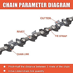 Hipa R40 10" Pole Saw Chain 3/8" Pitch .043" Gauge 40DL for B&D LCS1020 LCS1020B John D PSA10 PS10 Homelite UT15520 Ryobi P547 P546 P542 DCPS620 Milwaukee Harbor Freight 10" Chainsaw
